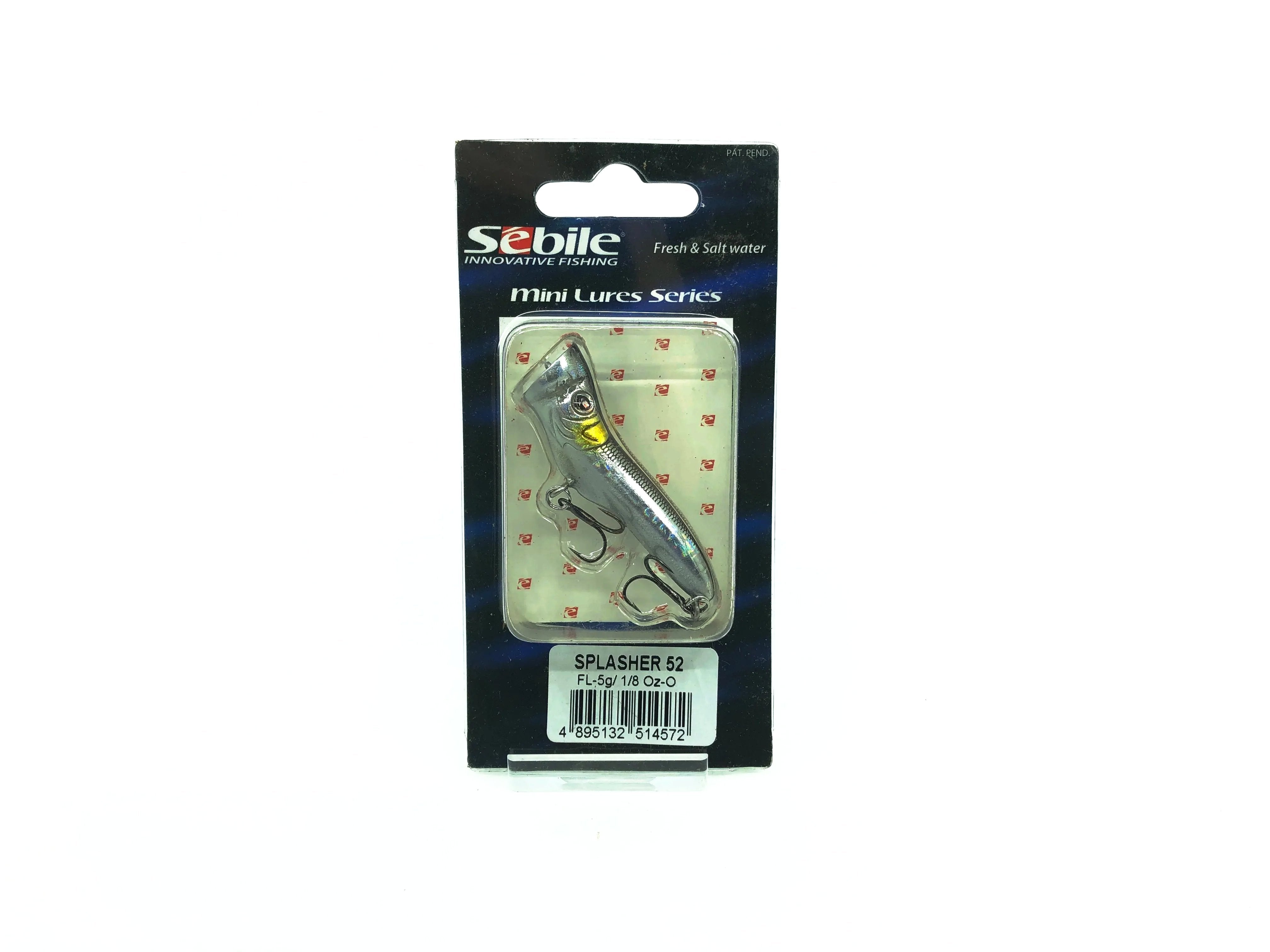 Sebile Mini Lure Series, Splasher 52, Silver Black Back Color in Box ...