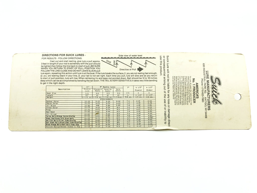 Suick Thriller 7-B Black Color New on Card – My Bait Shop, LLC