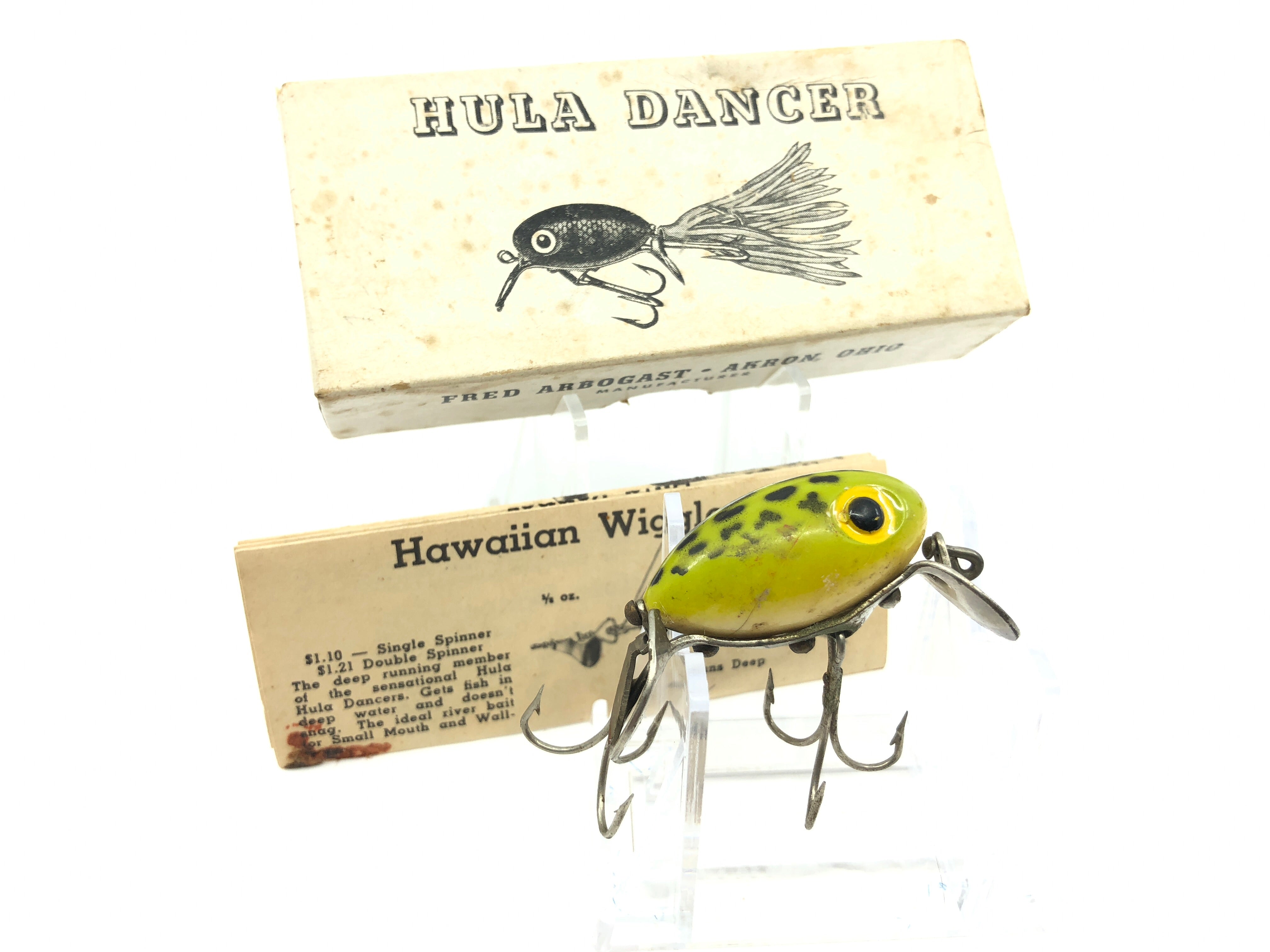 Arbogast Hula Dancer Frog Color with Box and Paper Insert – My Bait ...