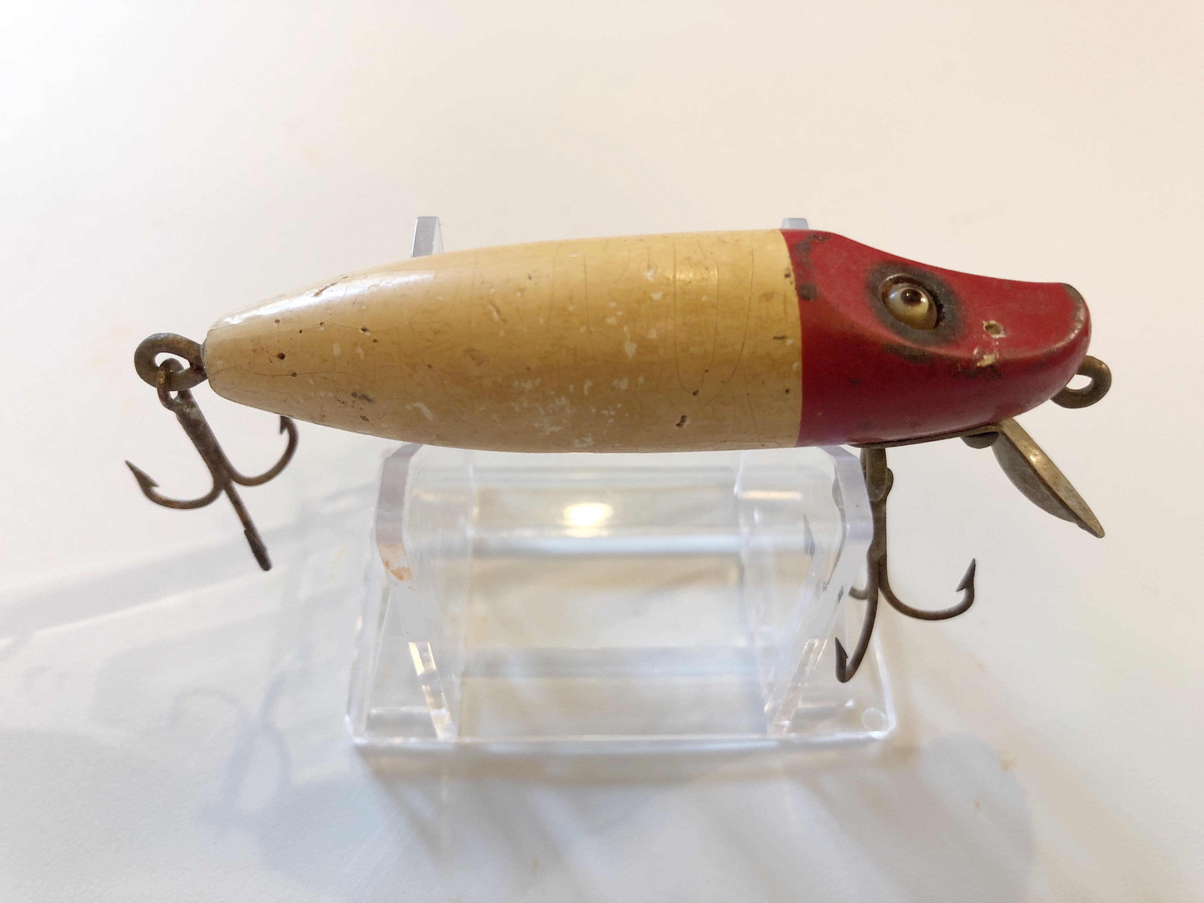 Shur-Strike Glass Eye River Runt Red White Wooden Lure – My Bait Shop, LLC