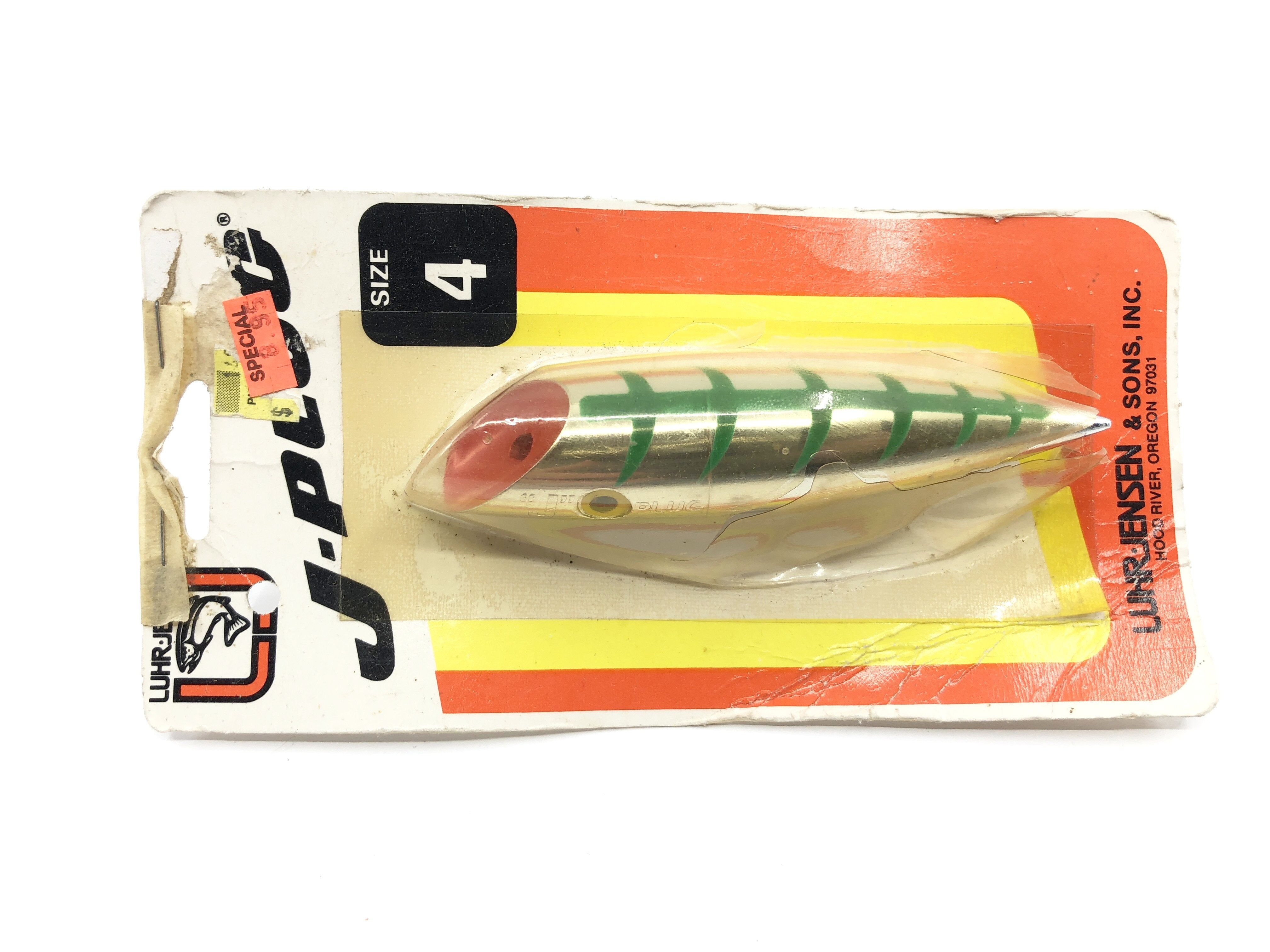 Luhr-Jensen J-Plug Size 4 Silver and Green Color with Card – My Bait ...