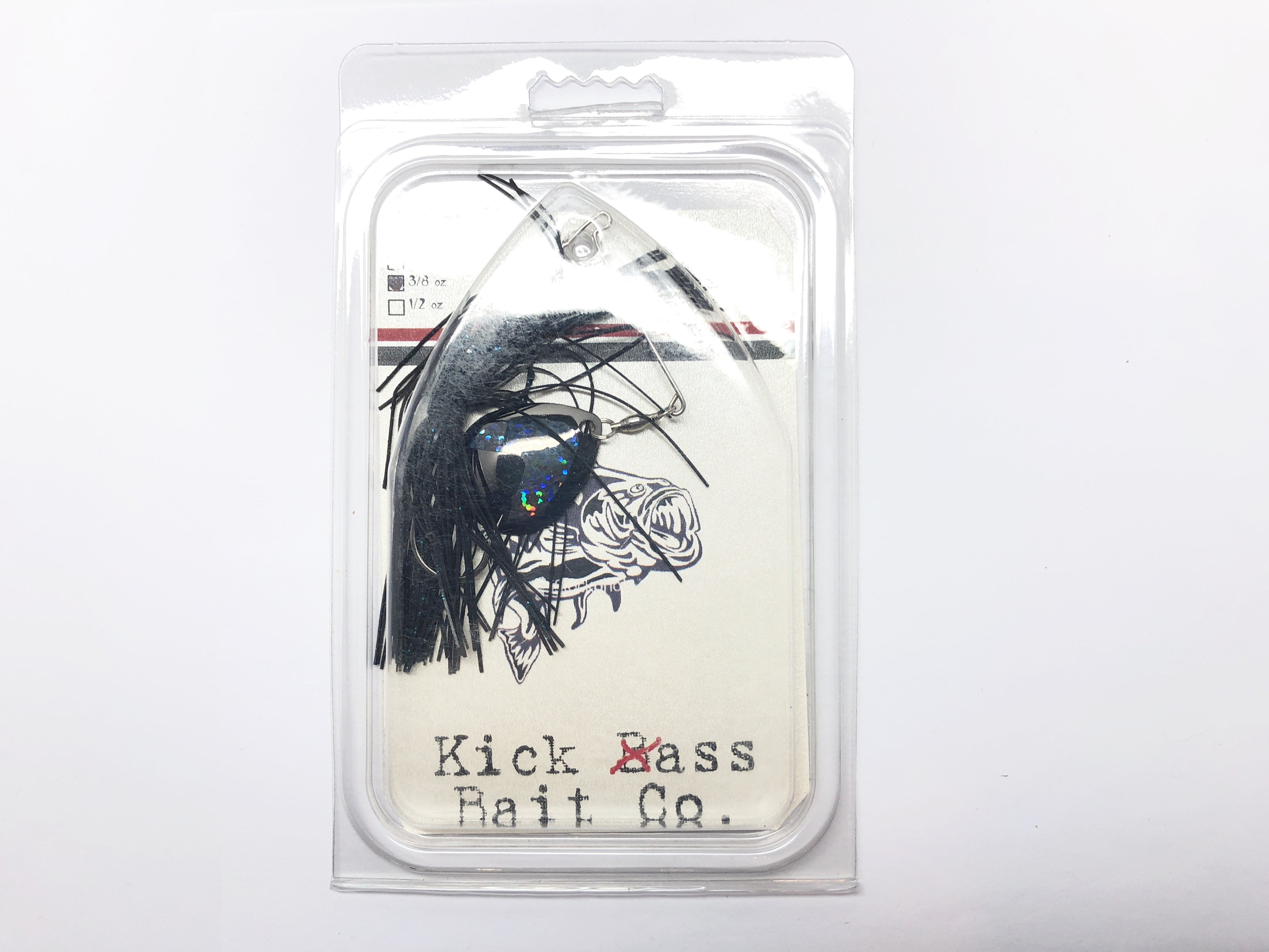 Kick Bass Bait Co 3/8 oz Spinnerbait in NB Blue Black Color – My Bait ...