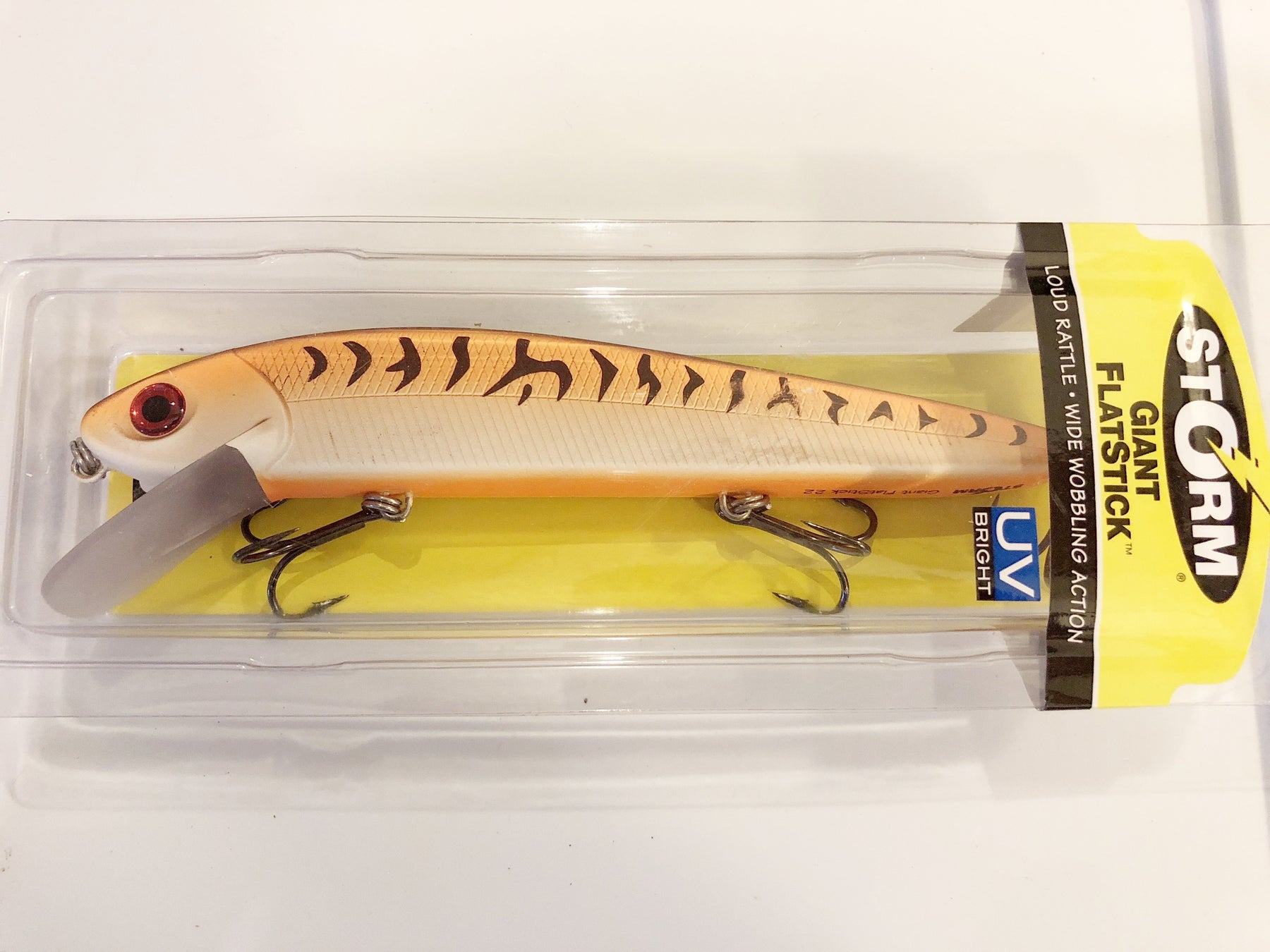 Storm Giant Flatstick 22 Mossy Orange UV Color 8 1/2" Musky Lure New i ...