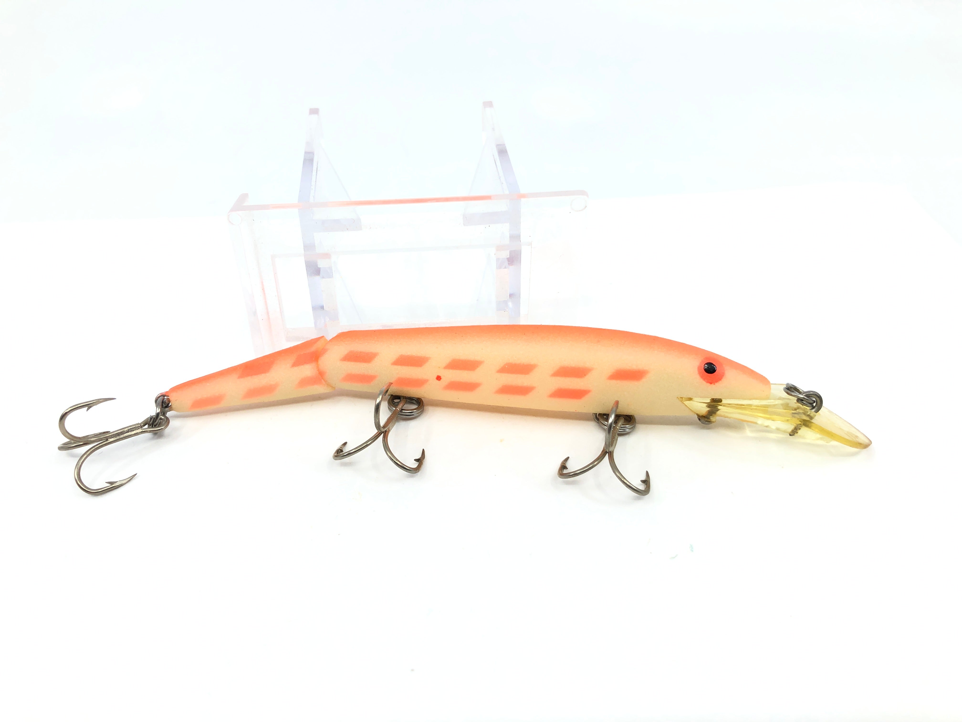 Rebel Fastrac Jointed Minnow 165-SS Glo Finish Orange Back Bars Color ...