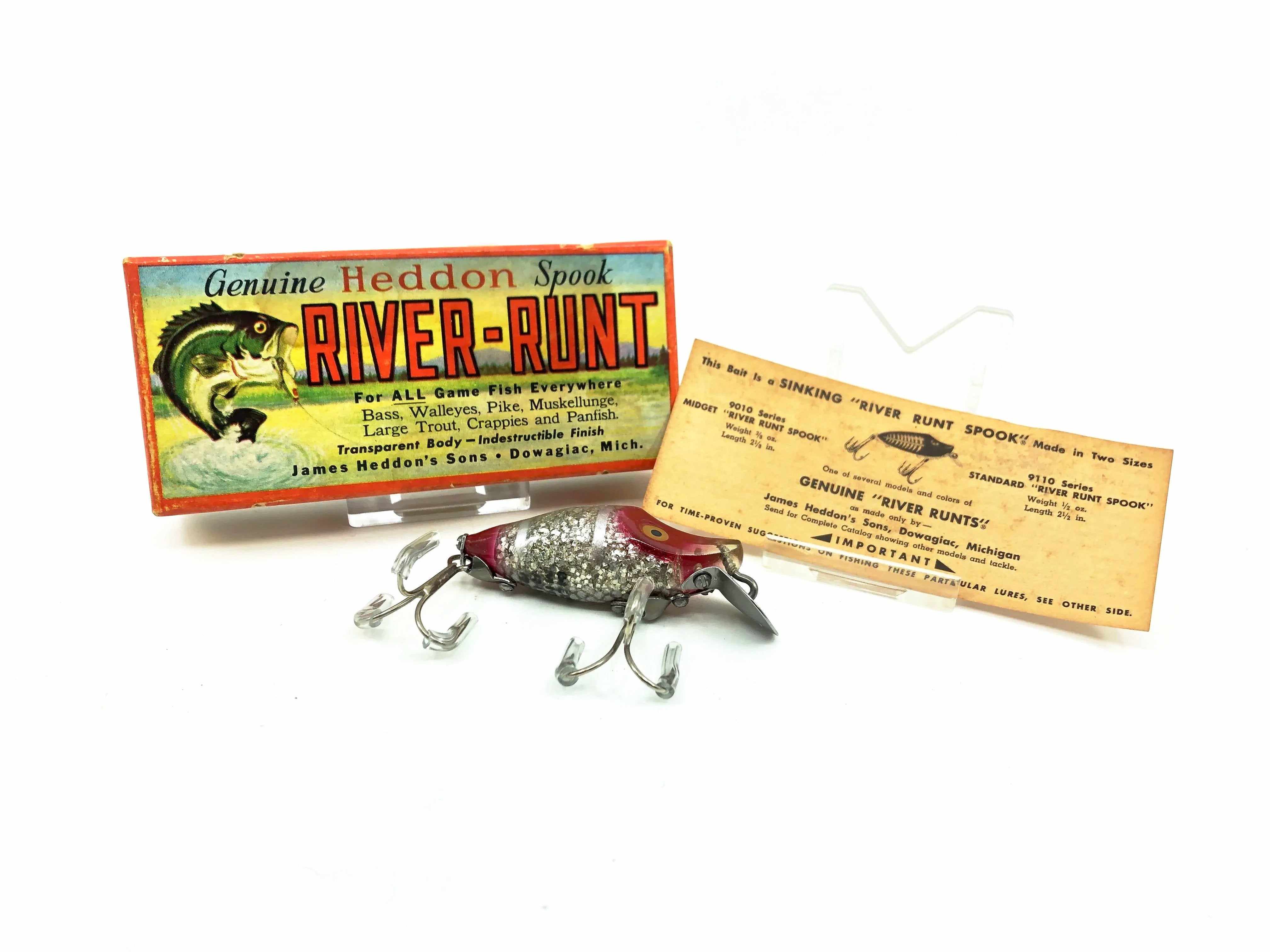 Heddon Midget River Runt Spook, 9010-SP, Sparkle Pattern Color with Bo ...