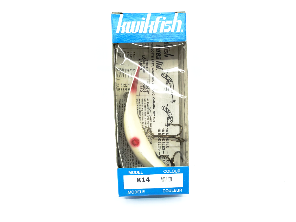 Kwikfish K14 WB White Black Stripe Color New in Box Old Stock – My Bait ...