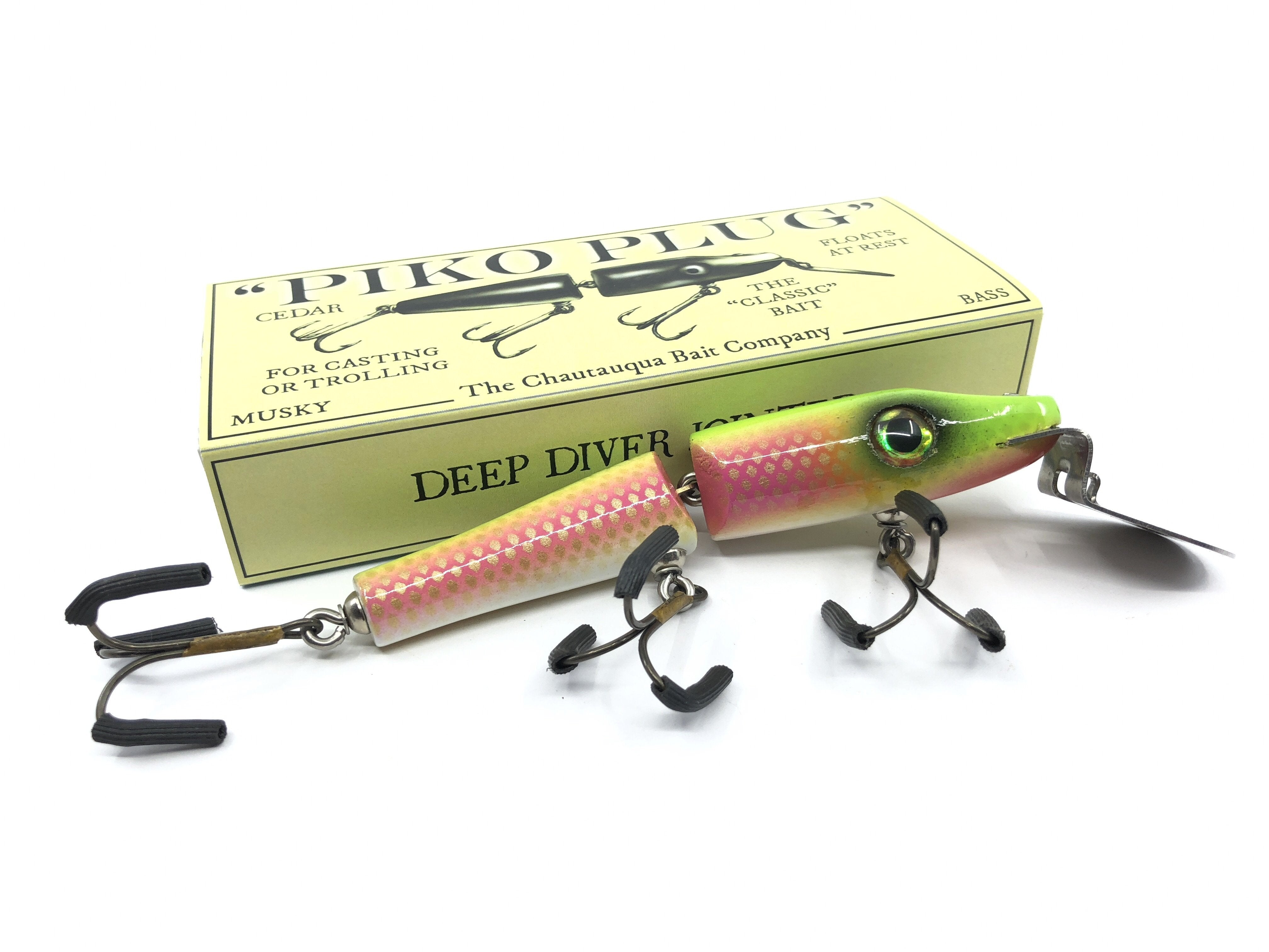 Jointed Chautauqua Piko Plug Lure Special Order Color "Rainbow Fire ...