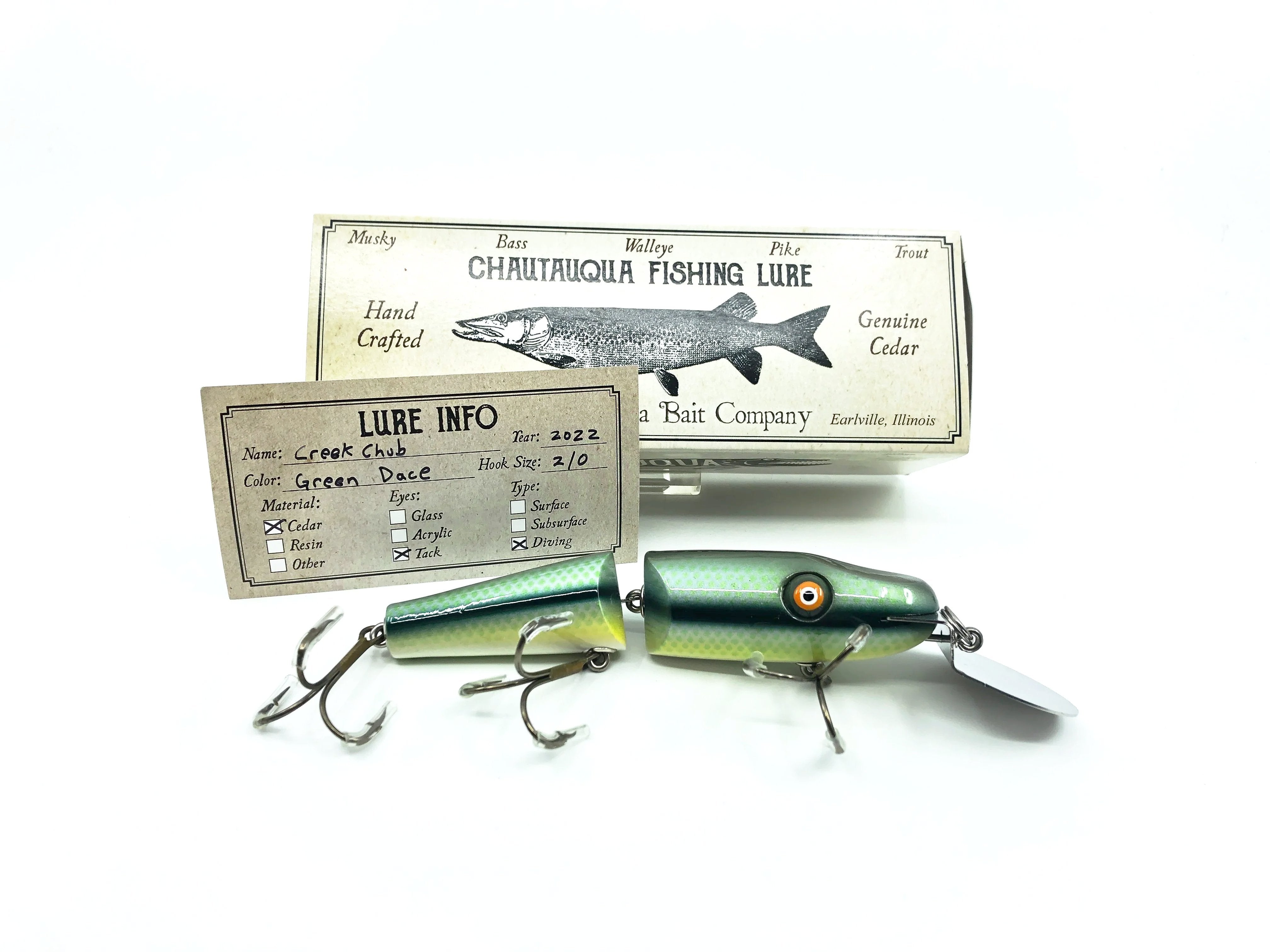 Chautauqua Jointed Creek Chub Lure in Green Dace Color – My Bait Shop, LLC