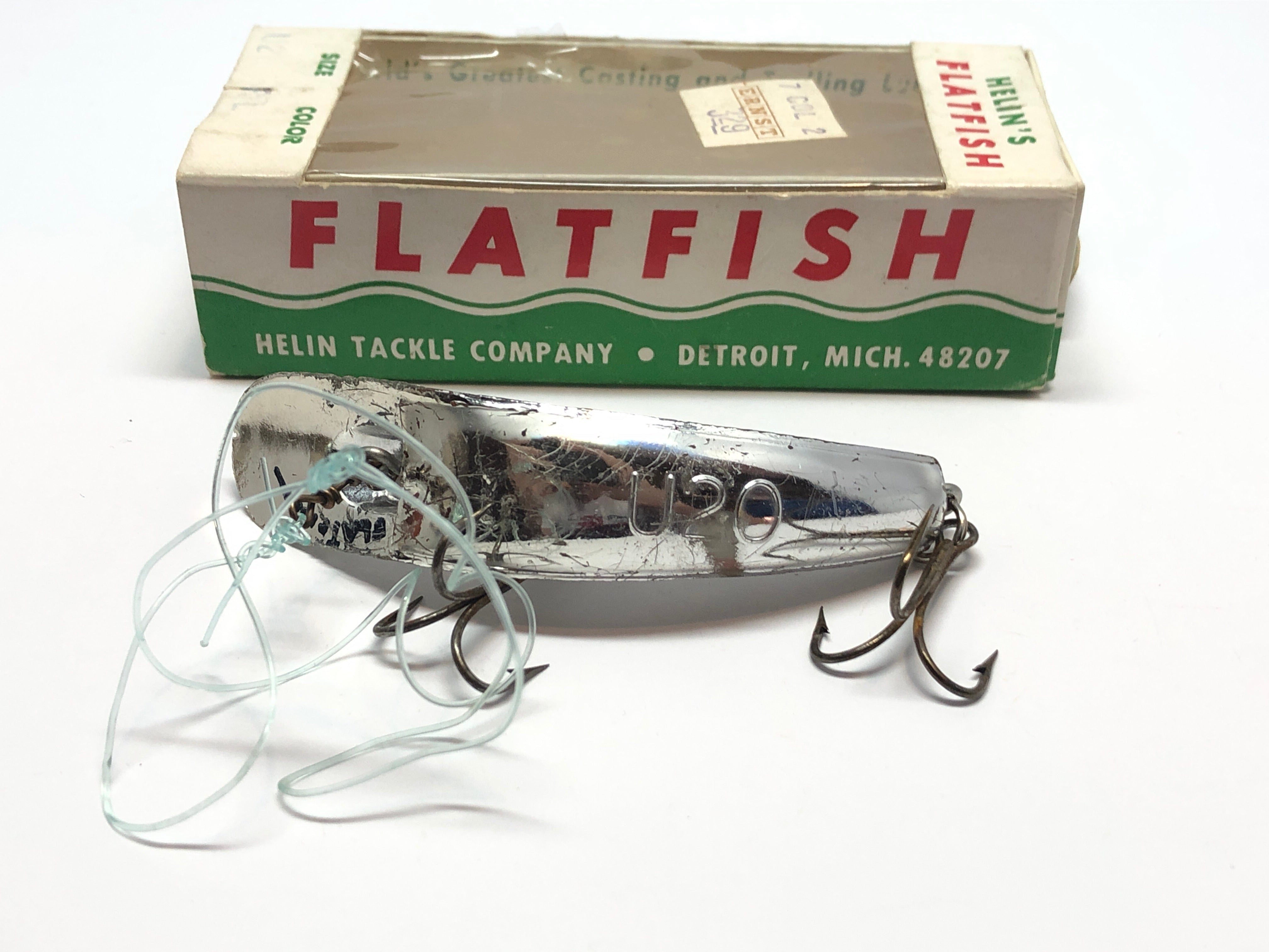 Helin Flatfish Silver U20 with Box and Original Fluorocarbon Leader ...