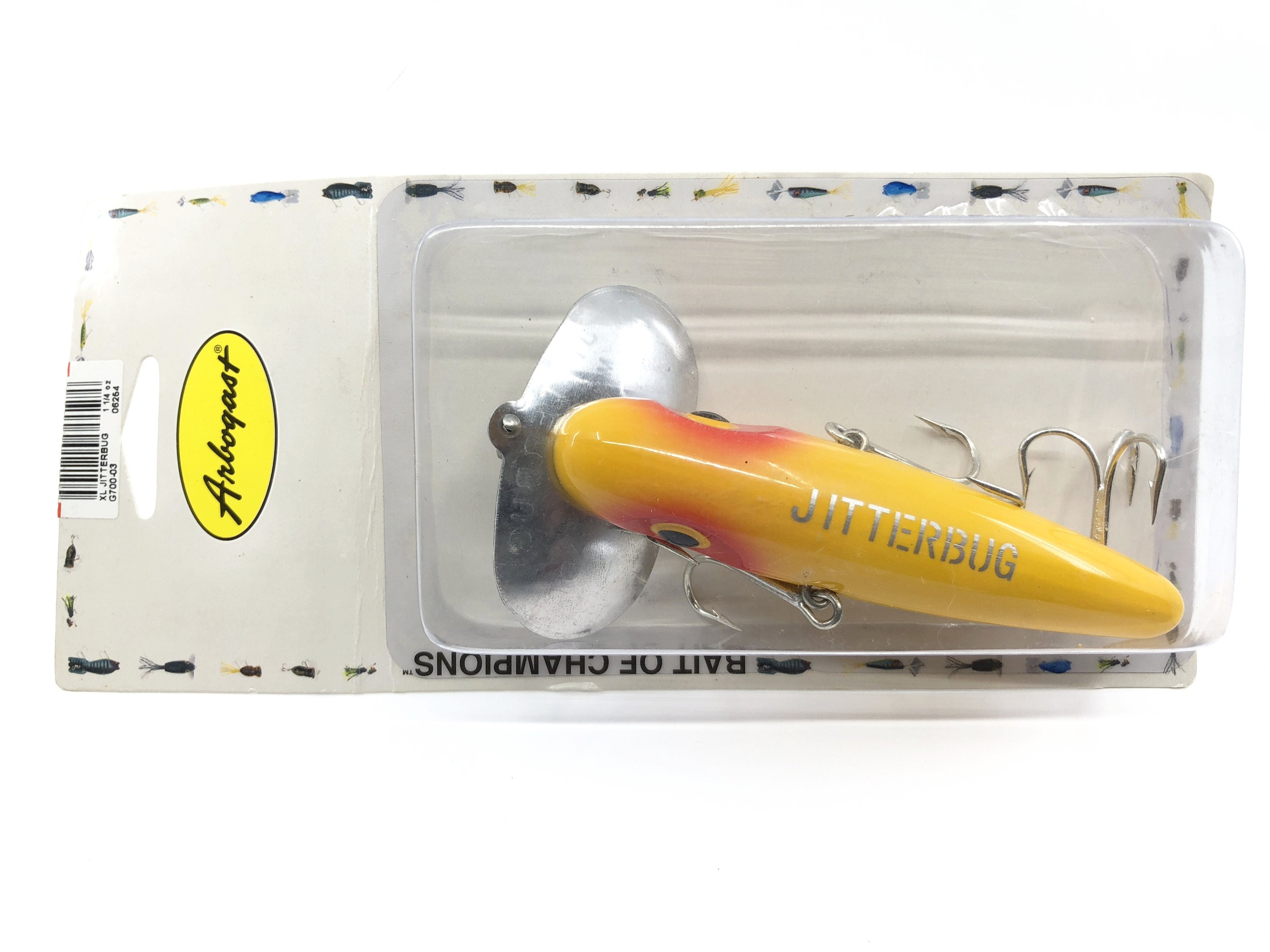 Arbogast Musky Jitterbug XL Yellow Body Red Eyes New on Card – My Bait ...